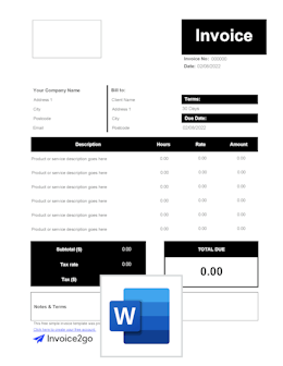 Hourly Invoice Template - Download and Customize | Invoice2go